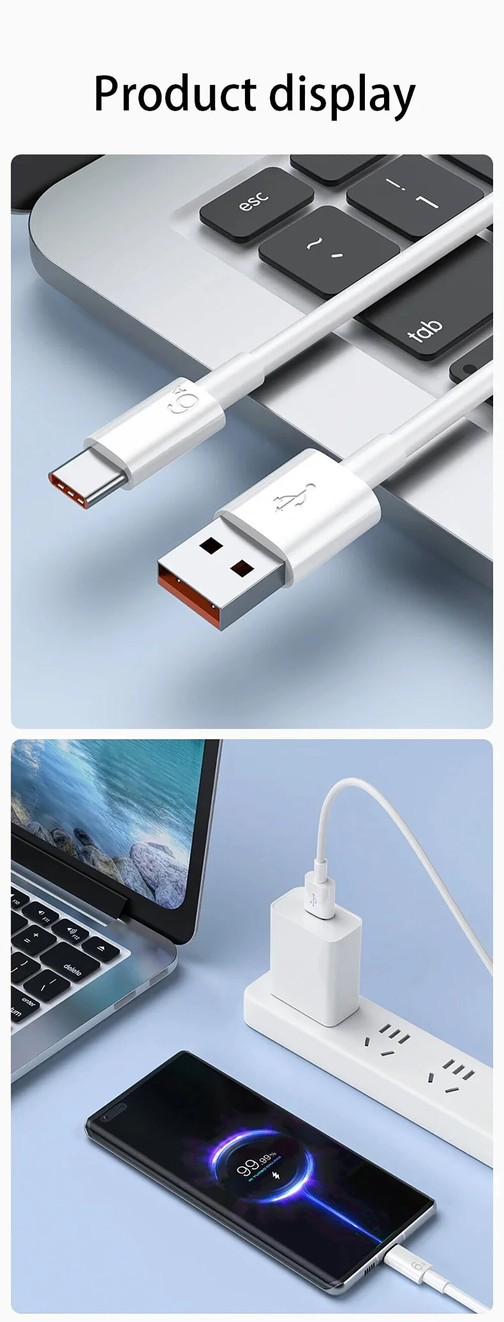 6a Fast Charging Usb C Cable For Xiaomi Mi 12 Redmi Poco Huawei Mobile ...