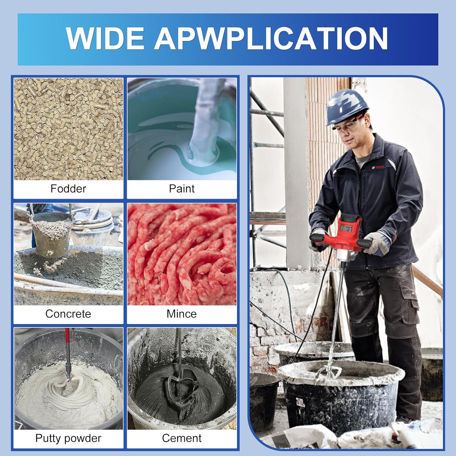 Ananke Tools 1600w Adjustable Speed Handheld Electric Concrete Cement ...