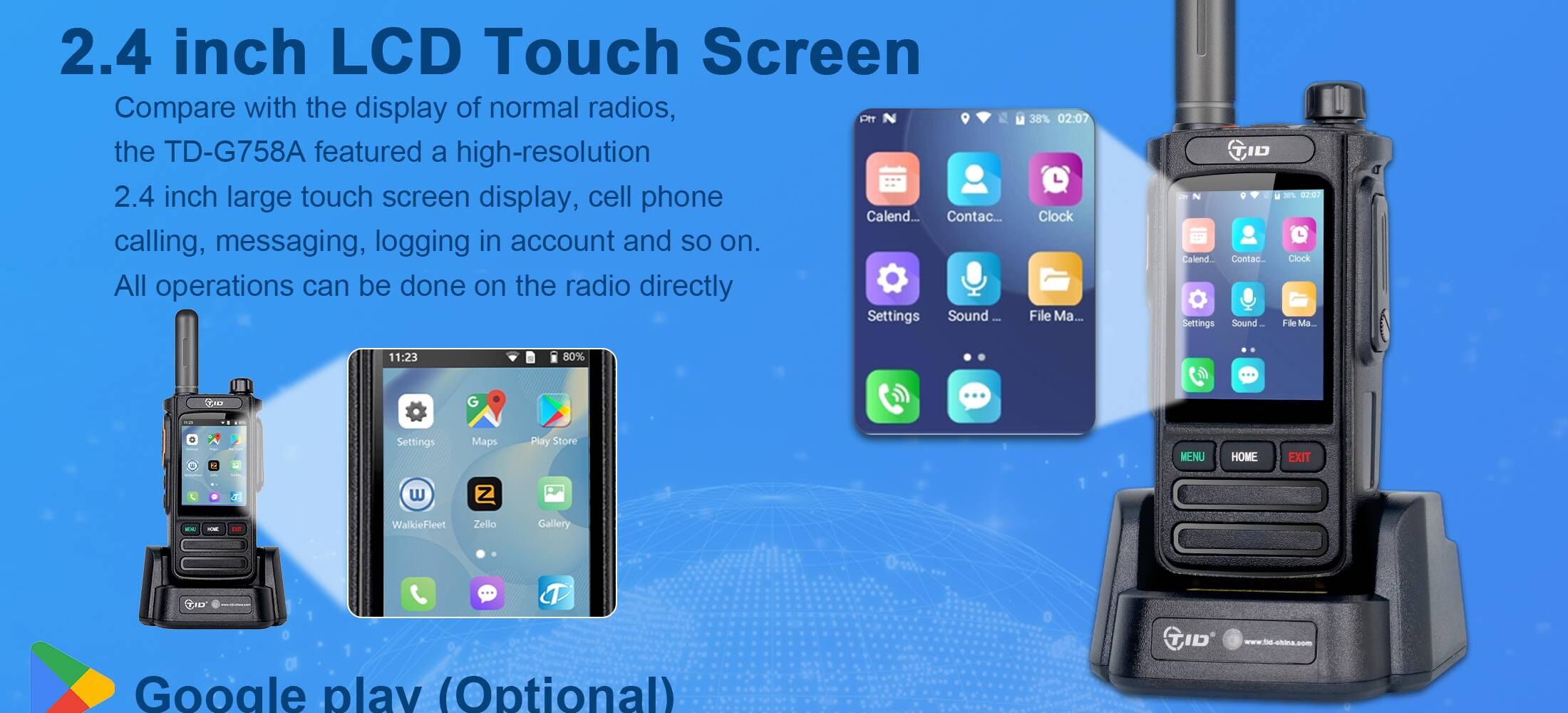 Tid Td-g758 Ht Handy Talkie 2g 3g 4g Walkiefeet Android Poc Two Way ...