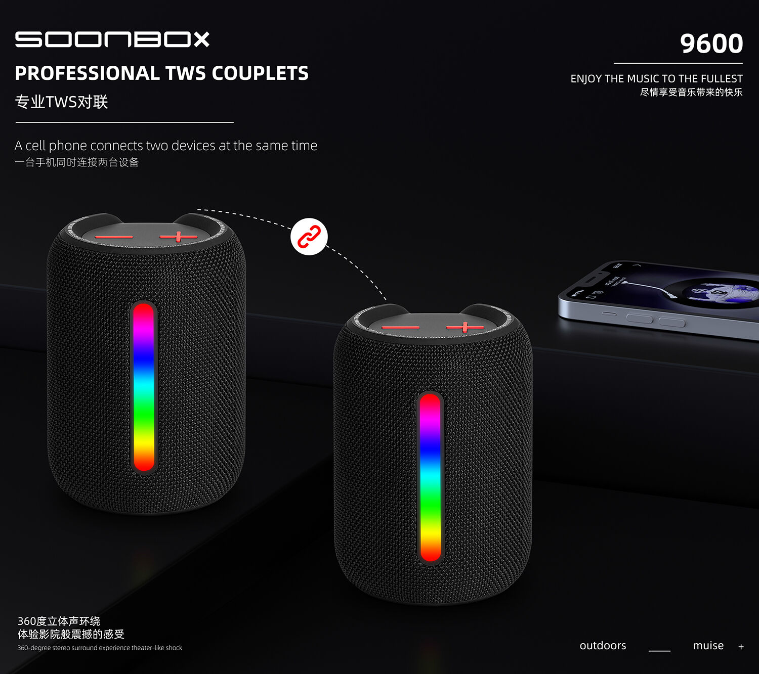 Soonbox Waterproof And Dustproof Tws Bluetooth Speaker With Multiple ...