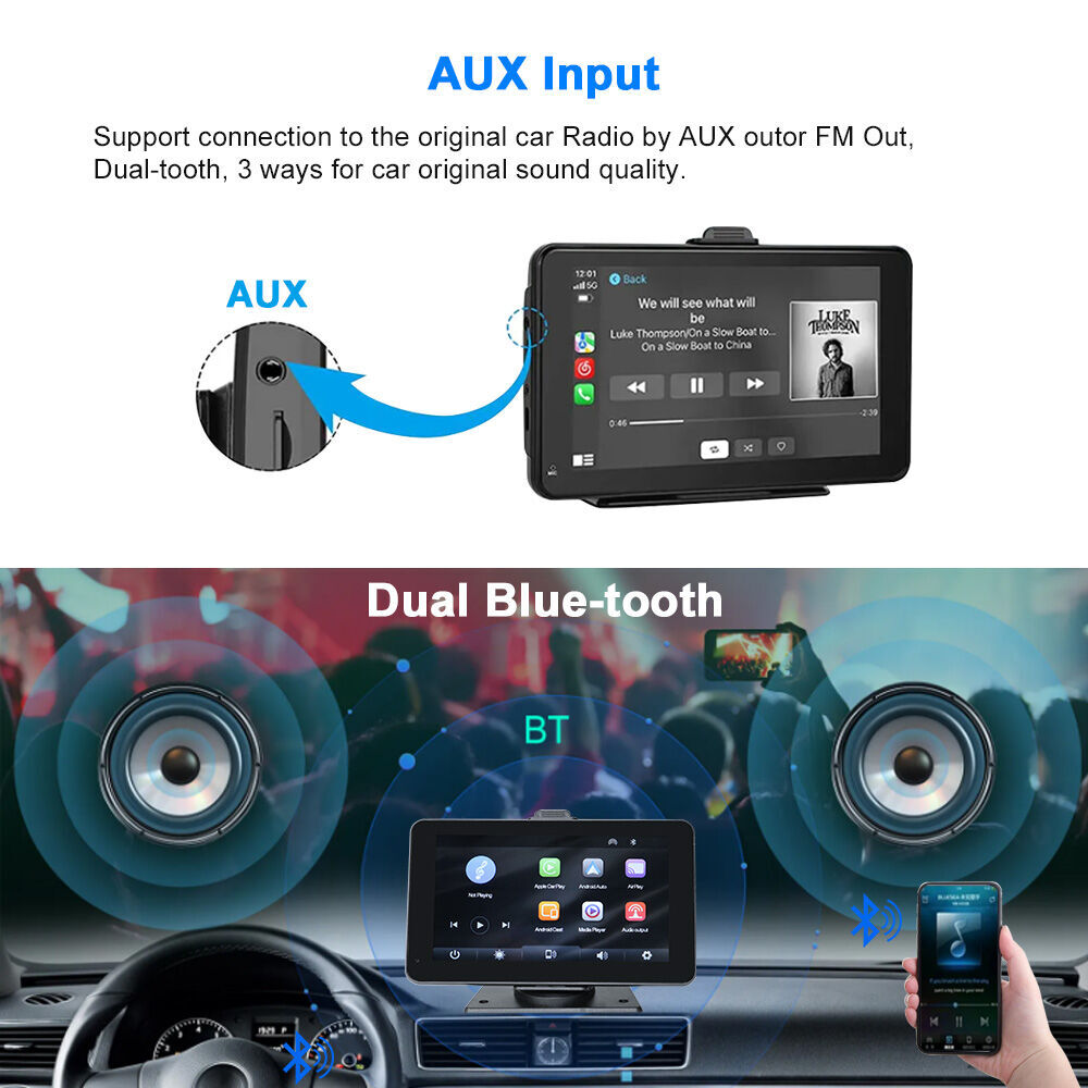 Cheap 7 Inch Ips 1080p Hd Portable Wireless Android Auto Screen Apple ...