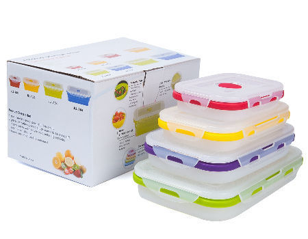 2024 New Product Lunch Boxes Bpa Free Pp Lid Collapsible Food Storage ...