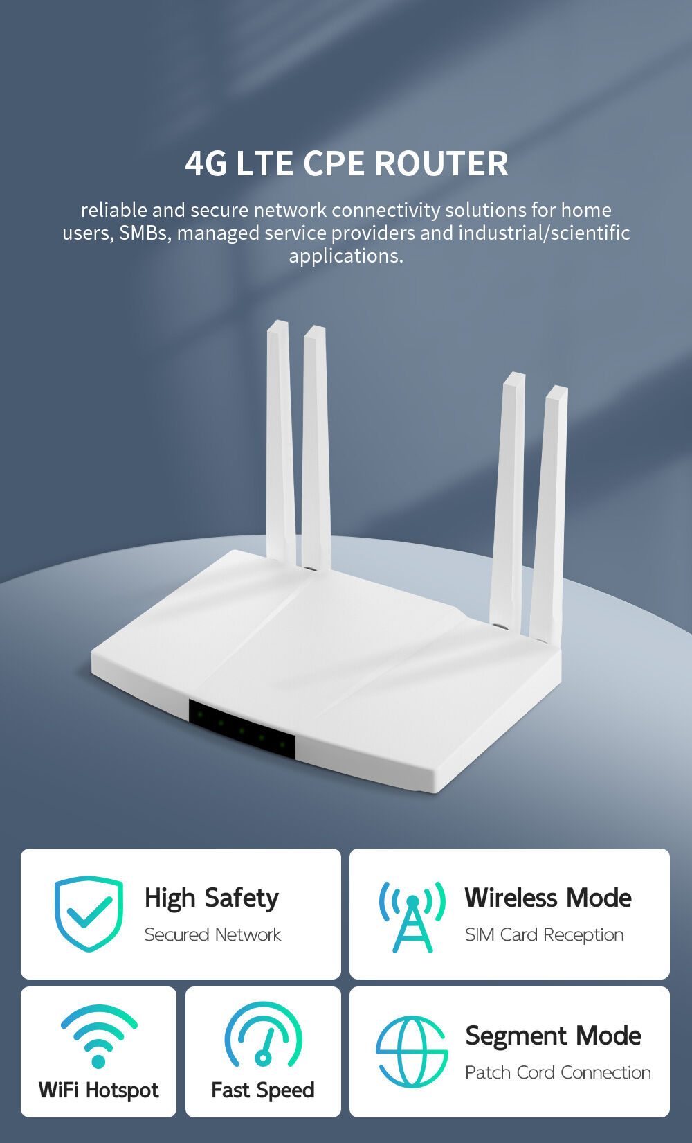 Home Use Internet Cpe 4g Lte Wifi Speed Wireless Router With Sim Card Slot And Power Dongle ...