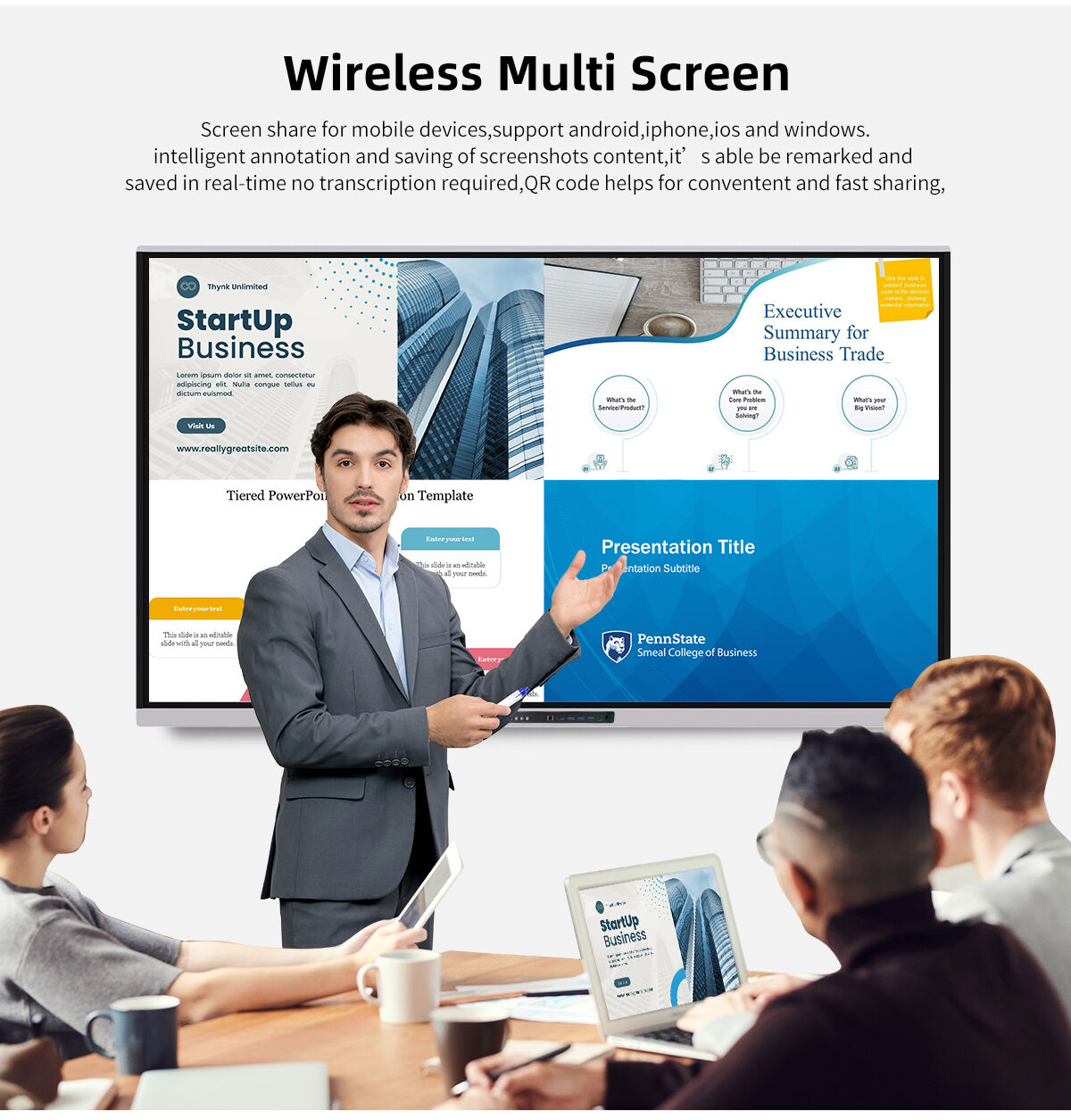 75inch Smart Whiteboard Interactive Led Panel Smart Board Tv Teaching ...