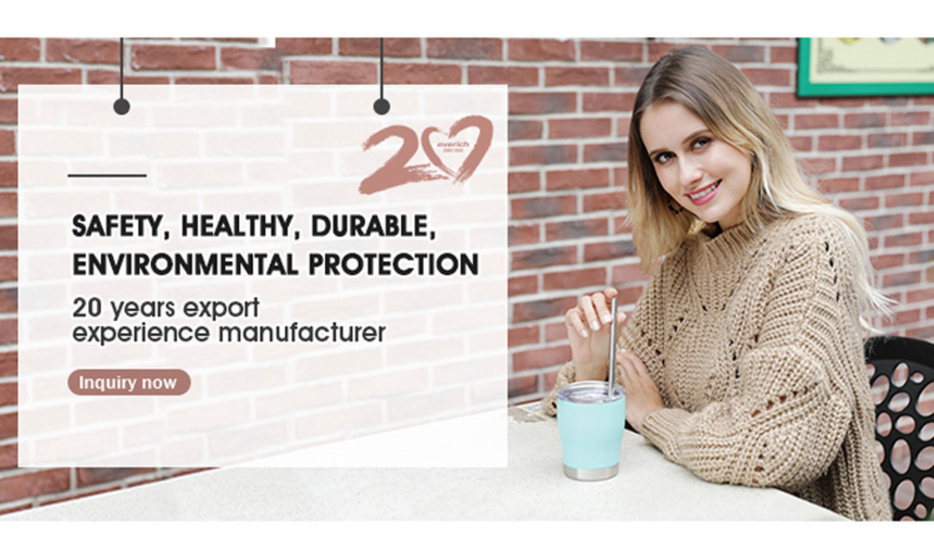 Everich Custom Logo 350 Ml Coffee Mug With Lid, Stainless Steel Vacuum ...