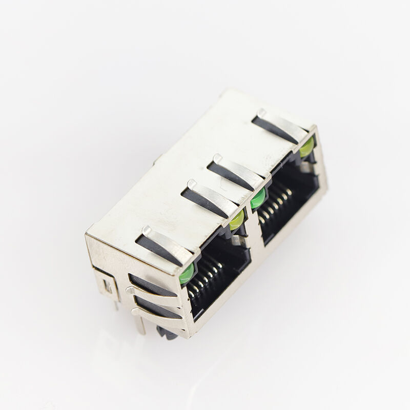 Rj45 Connector 56 Female Multi Ports 1x2 Dual Ports Shielded Magnetic ...