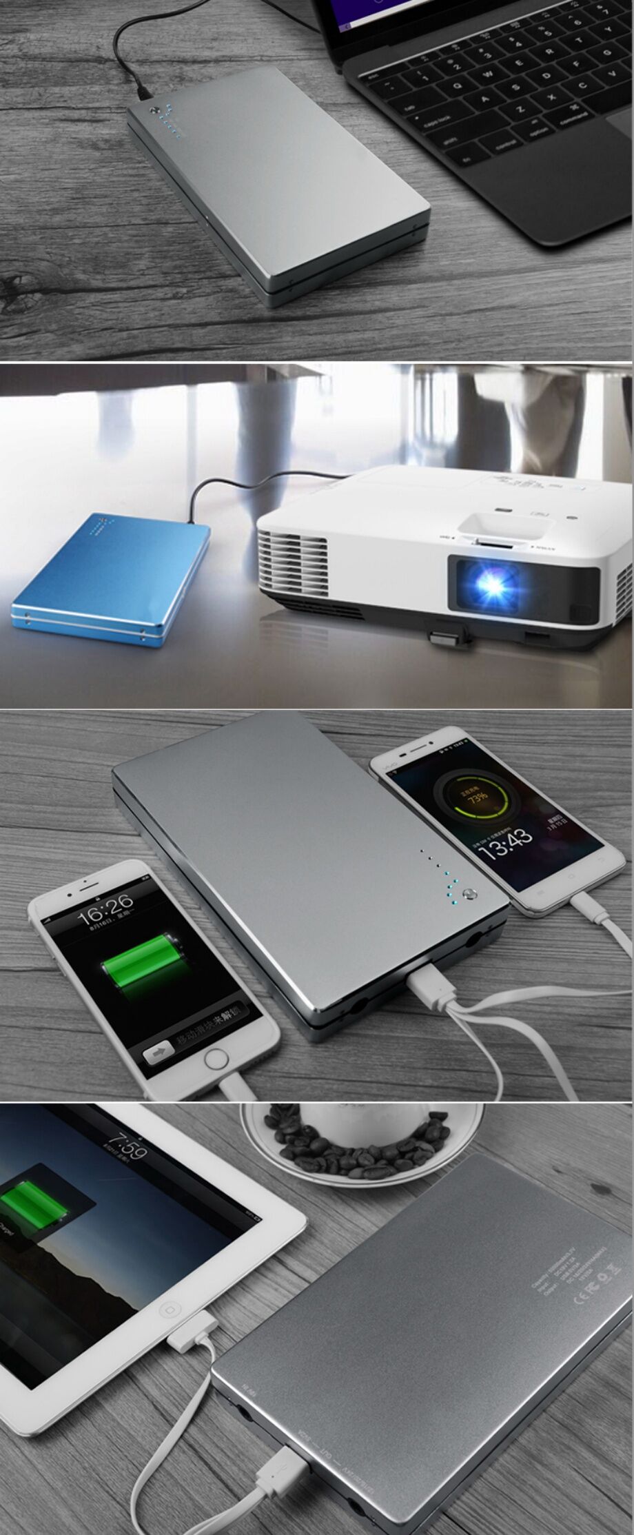 Power Bank, 60,000mah Portable Charger ,qc 3.0 Battery Pack For Laptop ...