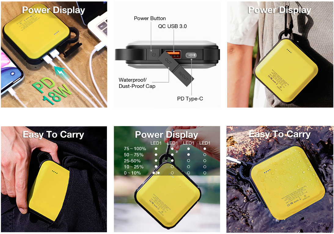 10000mah Power Bank, Large Capacity Power Bank,fast Usb And Flashlight ...