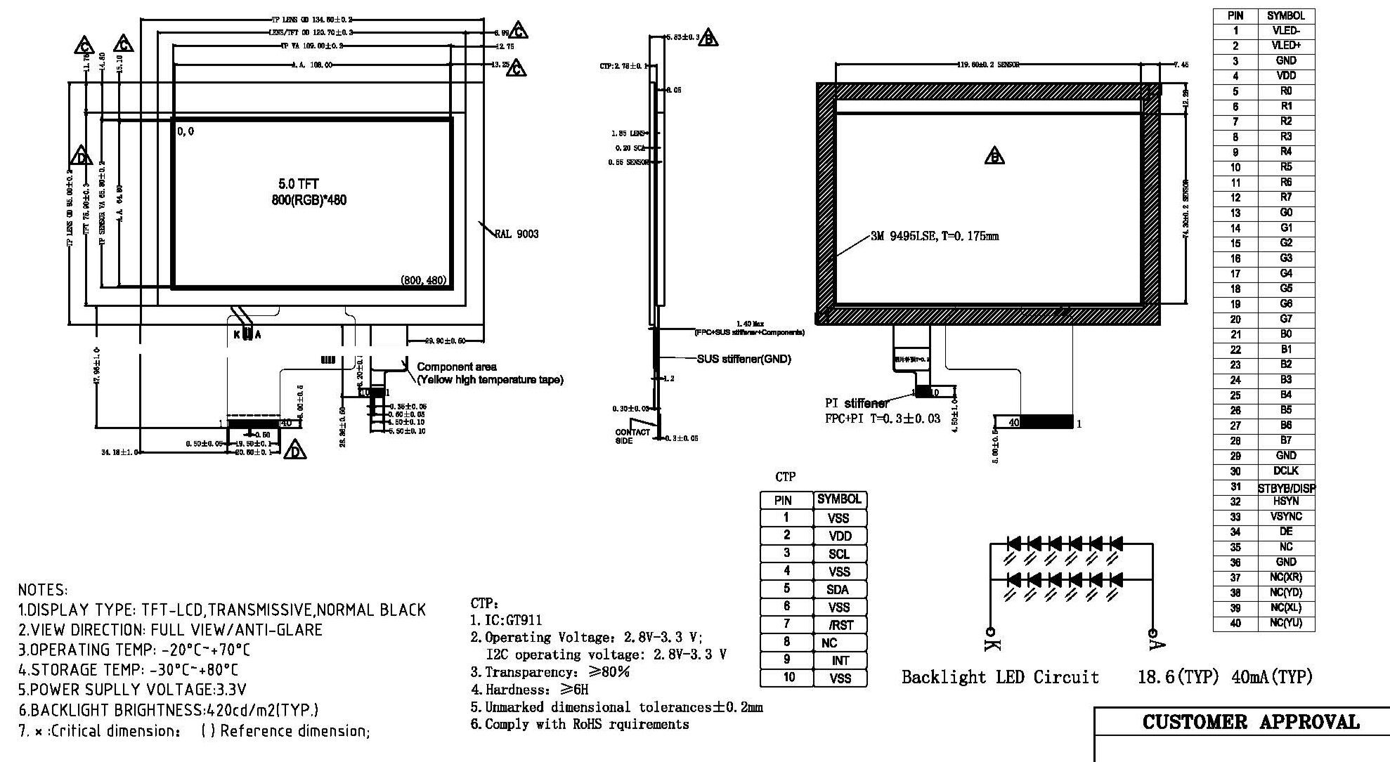 5.0 Inch Tft Lcd Module + Touch Screen - Buy Taiwan Wholesale Tft Lcd ...
