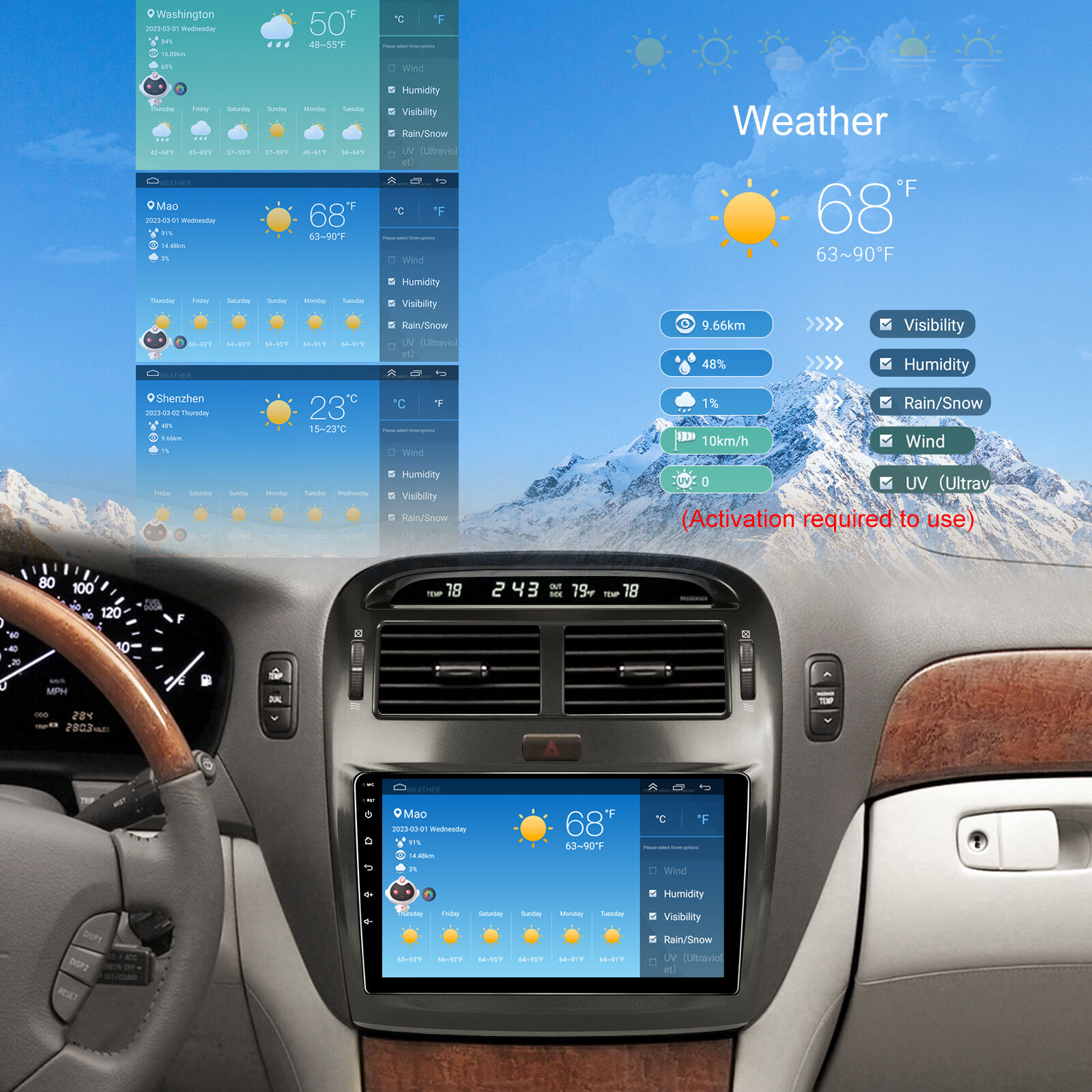 Podofo 9 Inch Android Car Radio 4+64g 8 Core Carplay Android Auto For ...