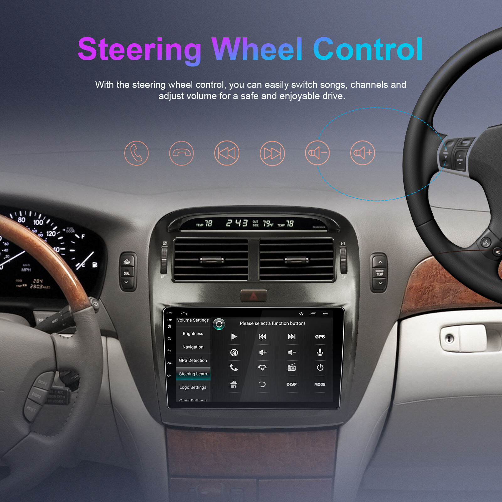 Podofo 9 Inch Android Car Radio 4+64g 8 Core Carplay Android Auto For ...