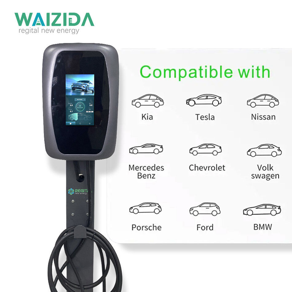 New Design 7'' Touch Screen Wall Box 22kw Ev Charger Station For Home ...