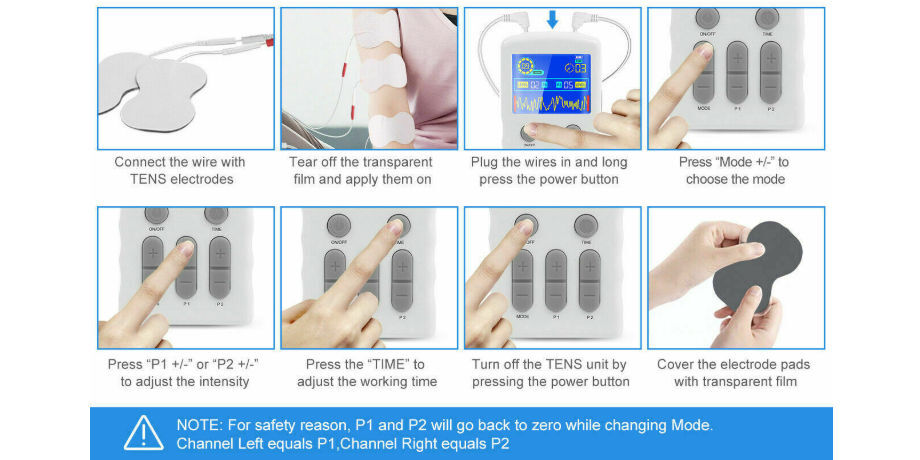 Tens Electrode Pads Large Screen Rechargeable Tens Machine For Pain ...