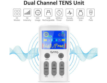 Tens Electrode Pads Large Screen Rechargeable Tens Machine For Pain ...