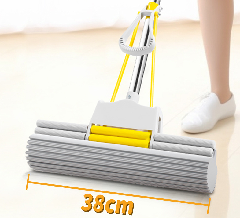 Mop Sponge Mop Household Roller Type Water Squeezing Hand-free Wash ...