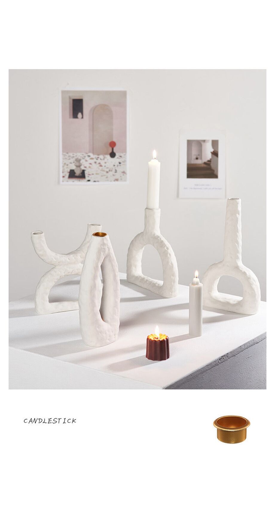 Scandinavian Vintage Candle Candle Holder Ceramic Home Decor Wedding B&b Ceramic Ornament Candle ...