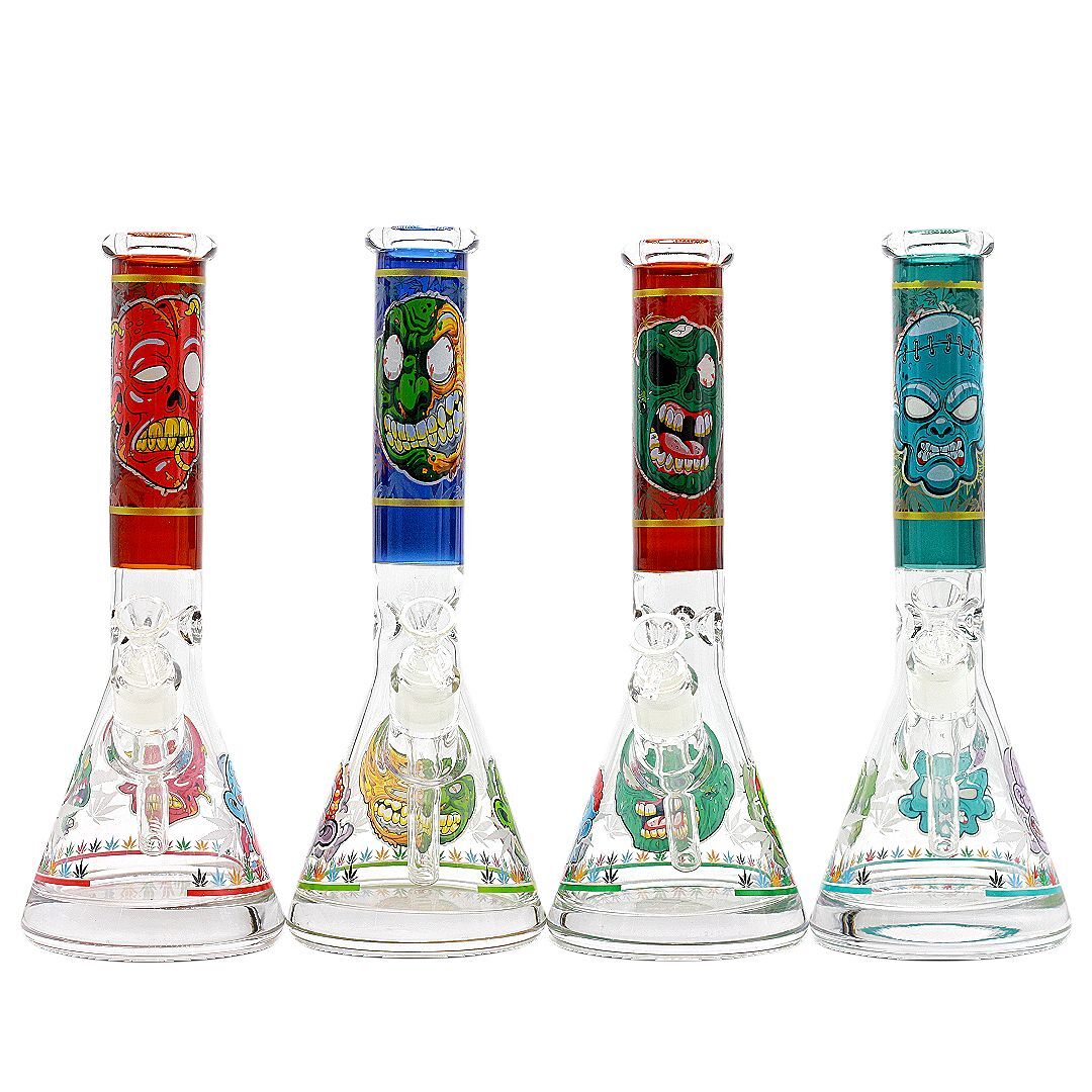 Glass Double Base Sticker Beaker Glass Smoking Water Pipe Glass Bong ...
