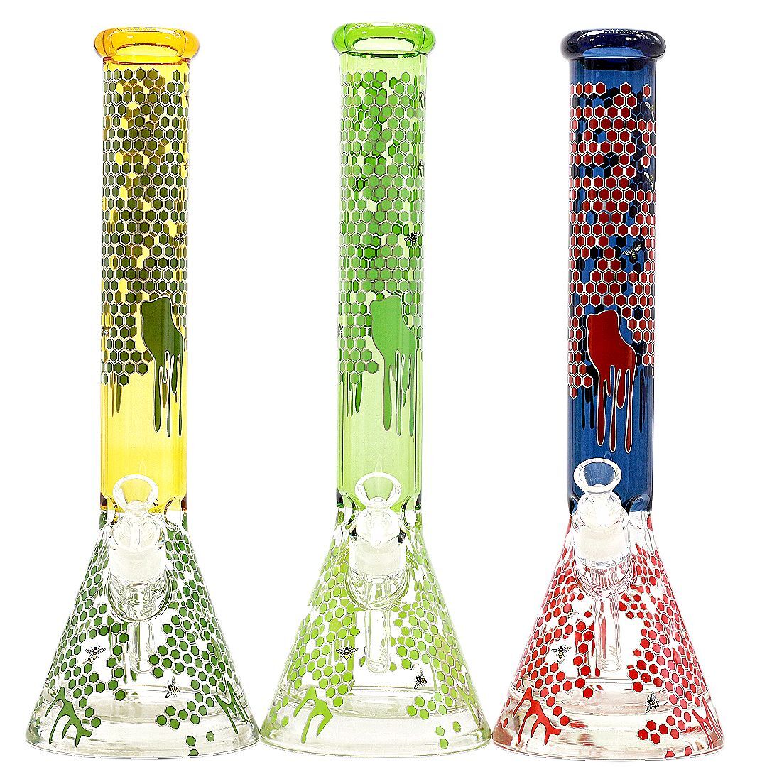 Glass Double Base Sticker Beaker Glass Smoking Water Pipe Glass Bong ...
