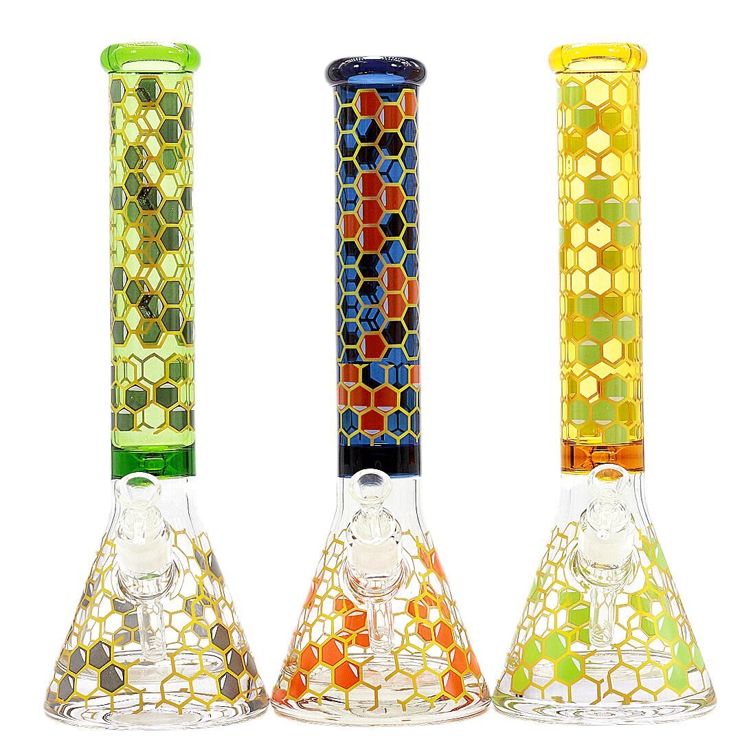 Glass Double Base Sticker Beaker Glass Smoking Water Pipe Glass Bong ...