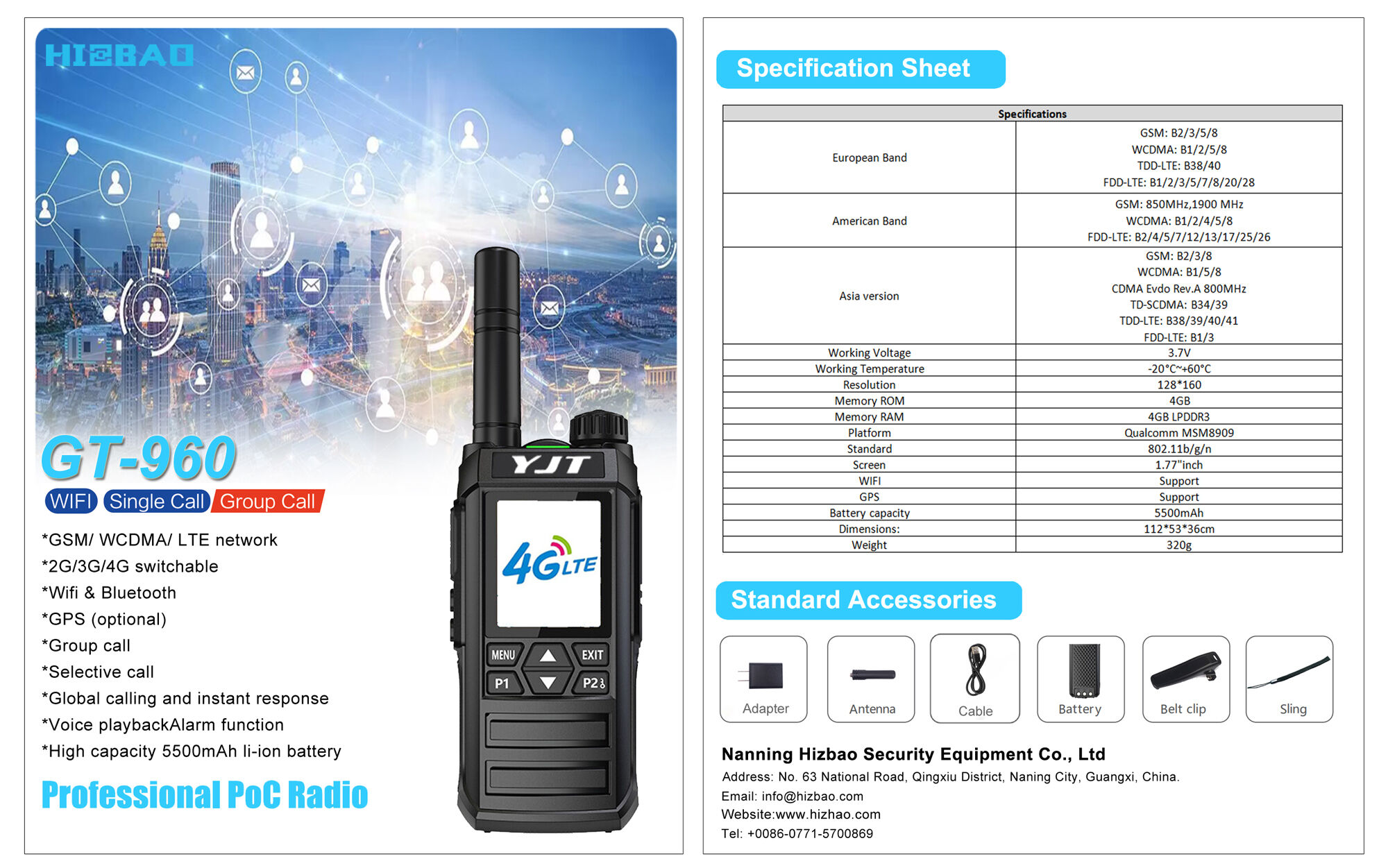Bulk Buy China Wholesale 4g Zello Cheap Prices Gt-960 Walki Talki 500km ...