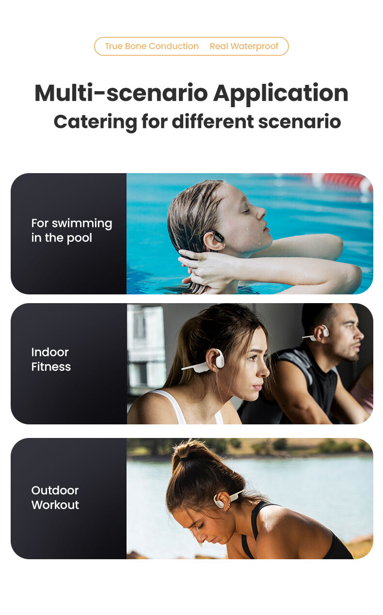 Ip68 Bone Conduction Bluetooth Headset, Touch Panel, Version 5.3 32gb ...