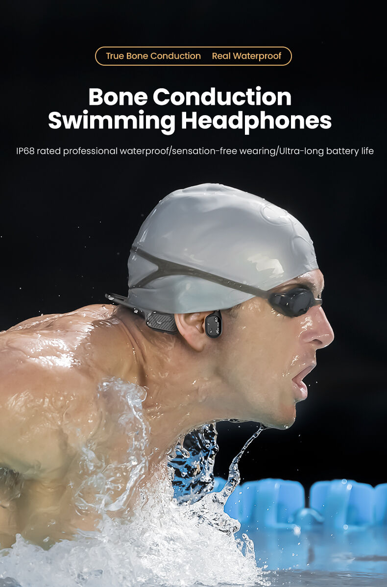Ip68 Bone Conduction Bluetooth Headset, Touch Panel, Version 5.3 32gb ...