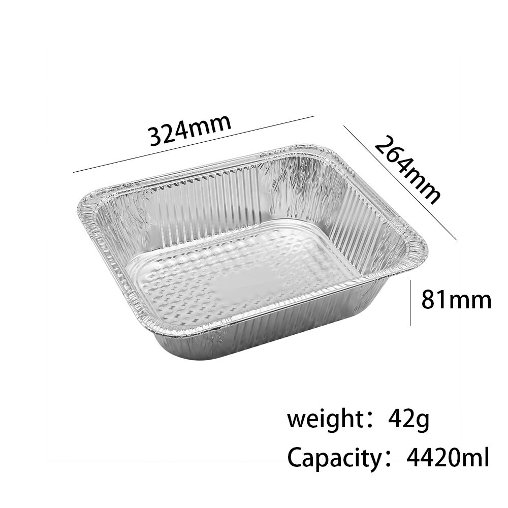 Food Grade Disposable Aluminum Foil Tray Full/half Size Heavy Duty Deepened Aluminum Foil Grill ...