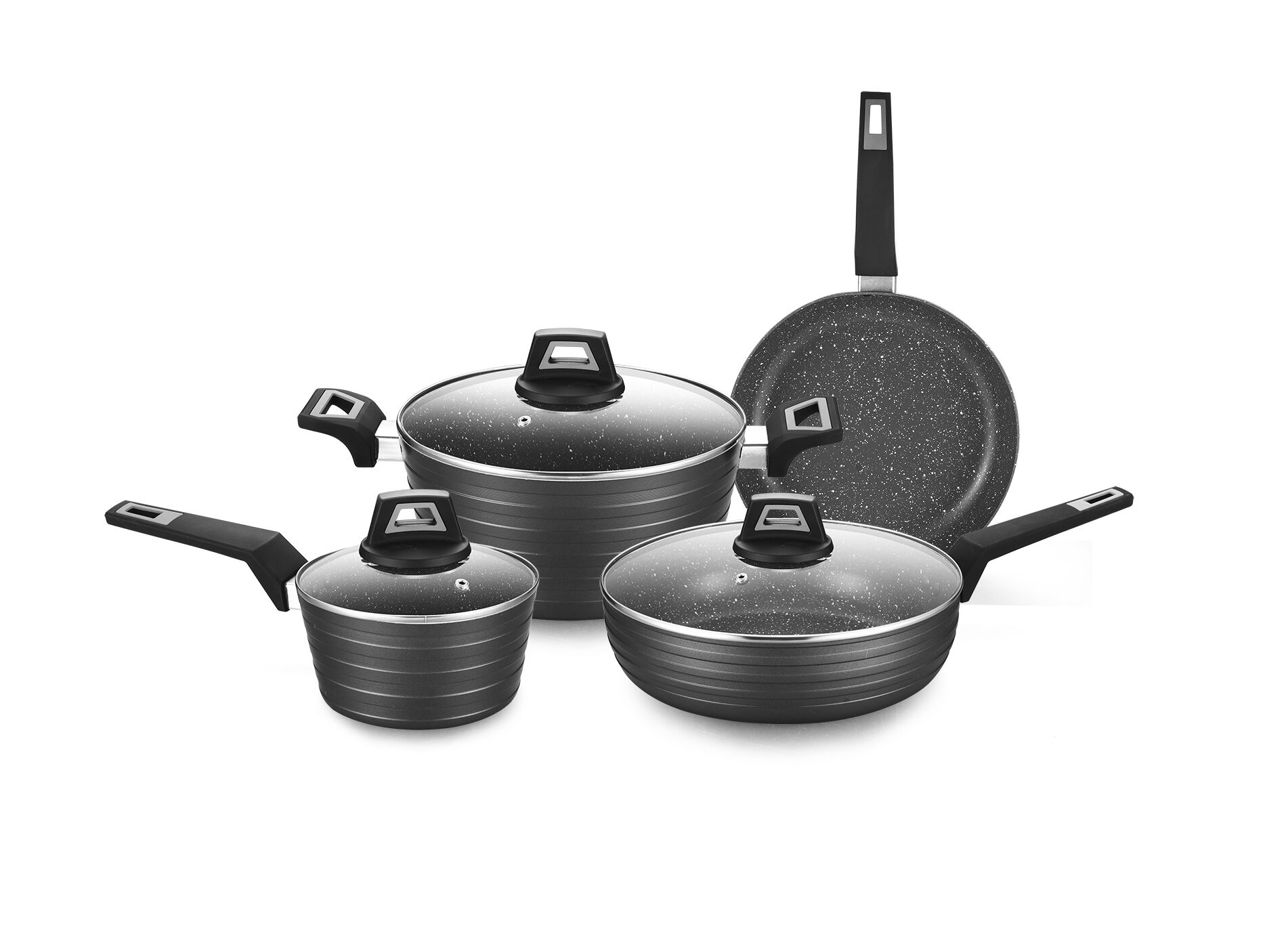 New Style Die-casting Aluminum Cookware Set Wok Pan Set Soup Pots ...