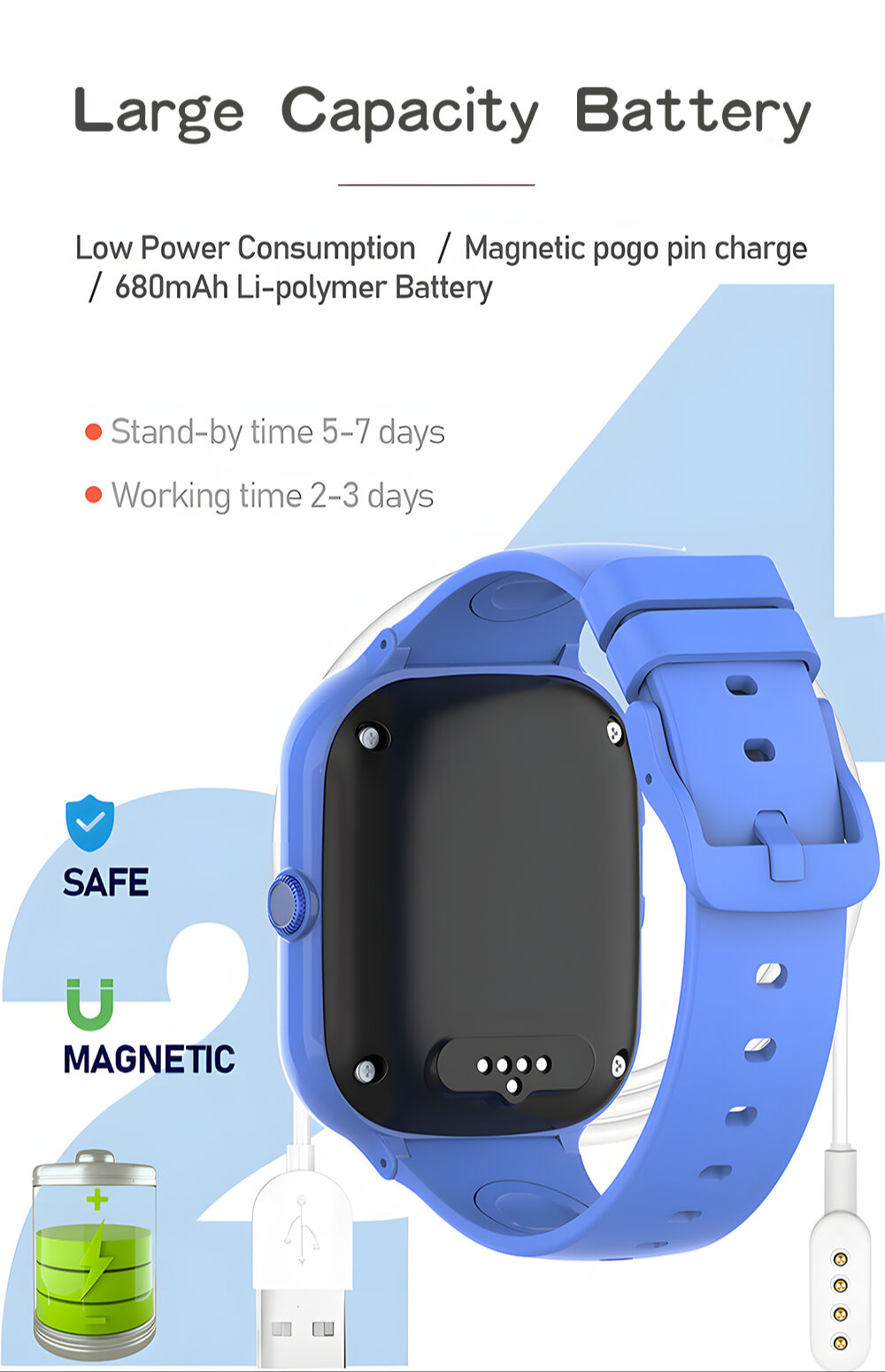 2024 Kids 4g Camera Children Watch Sim Card 730mah Wifi Video Call Vm01 ...