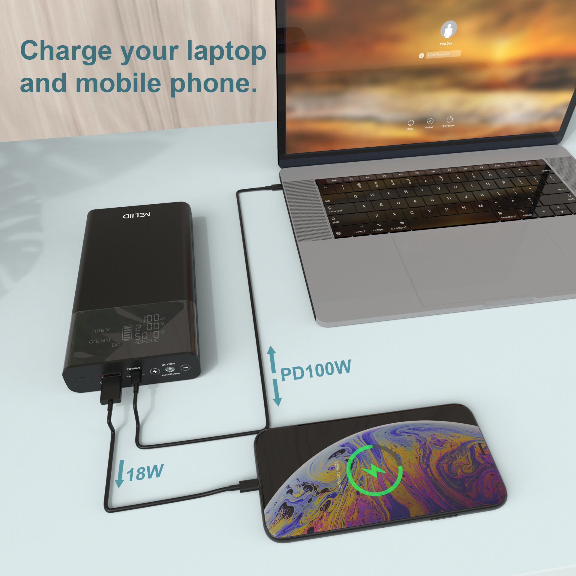 Power Bank Portabel Output Daya Tinggi, Power Bank Laptop Dc 5v/12v/15v ...