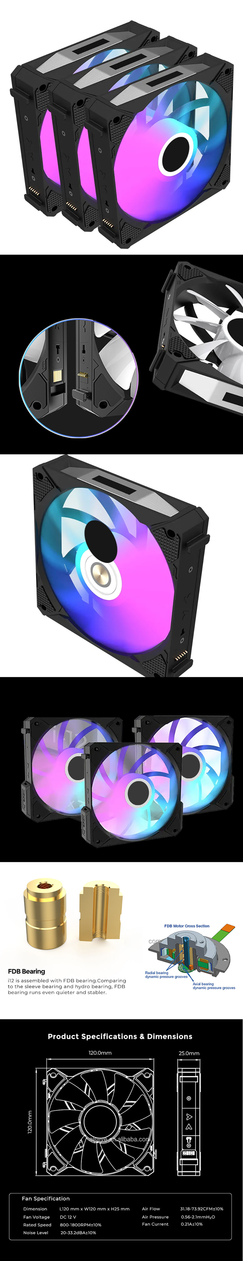 Buy China Wholesale 120mm Argb Pc Computer Case Fan Free Cable Fan ...