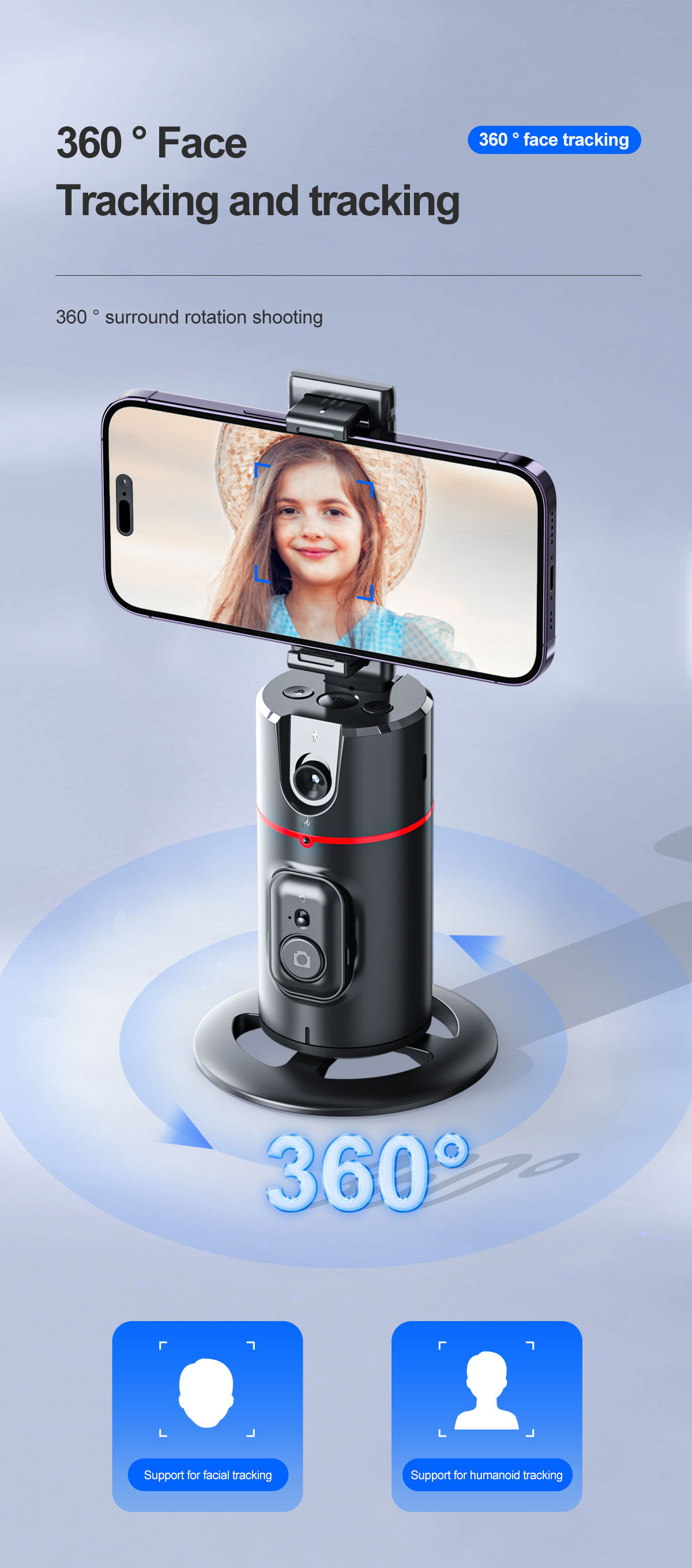 Cyke Auto Face Tracking Tripod With Remote 360 Rotation Tracking Phone ...