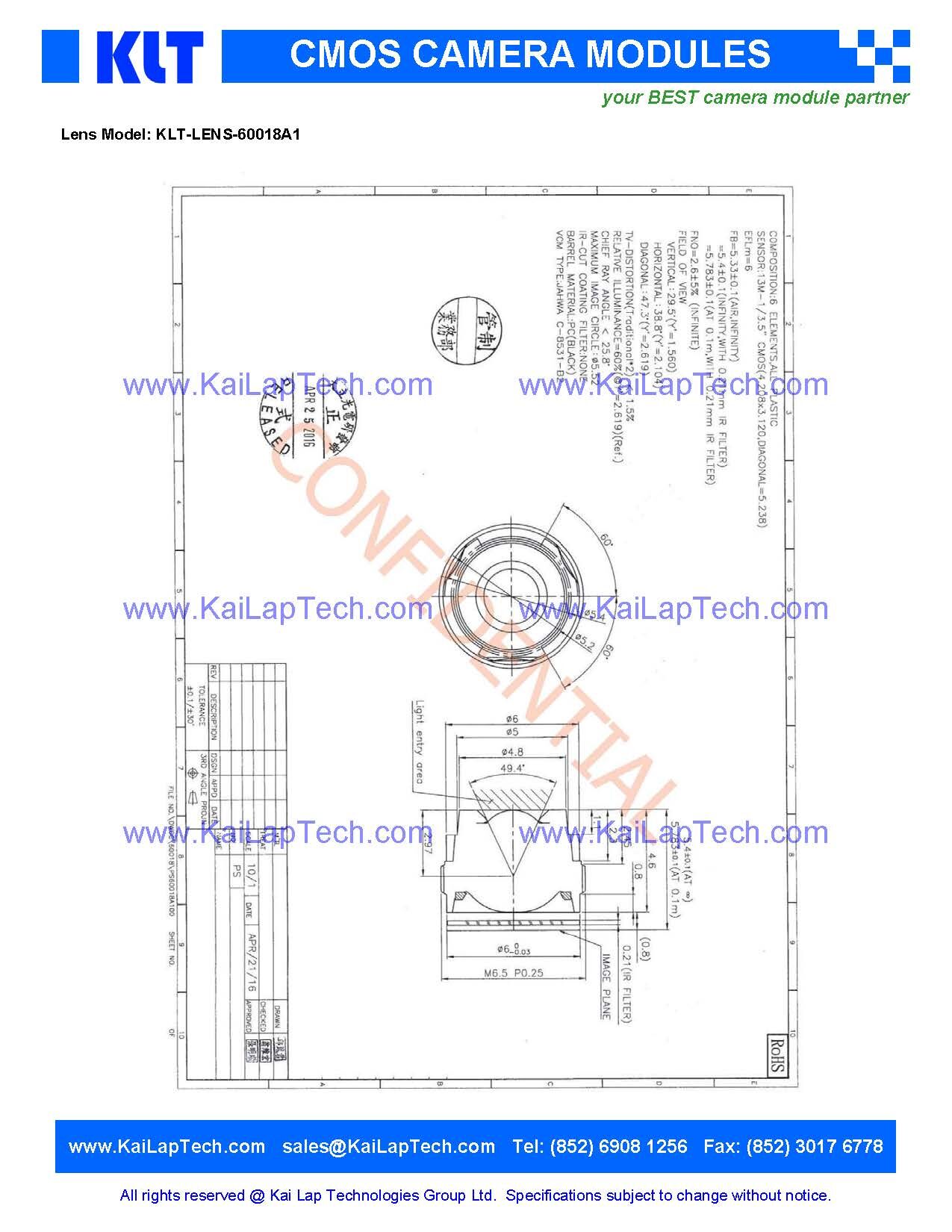 Buy Wholesale Hong Kong SAR Klt-d3ma-imx258 V8.0 13mp Imx258 Interface ...
