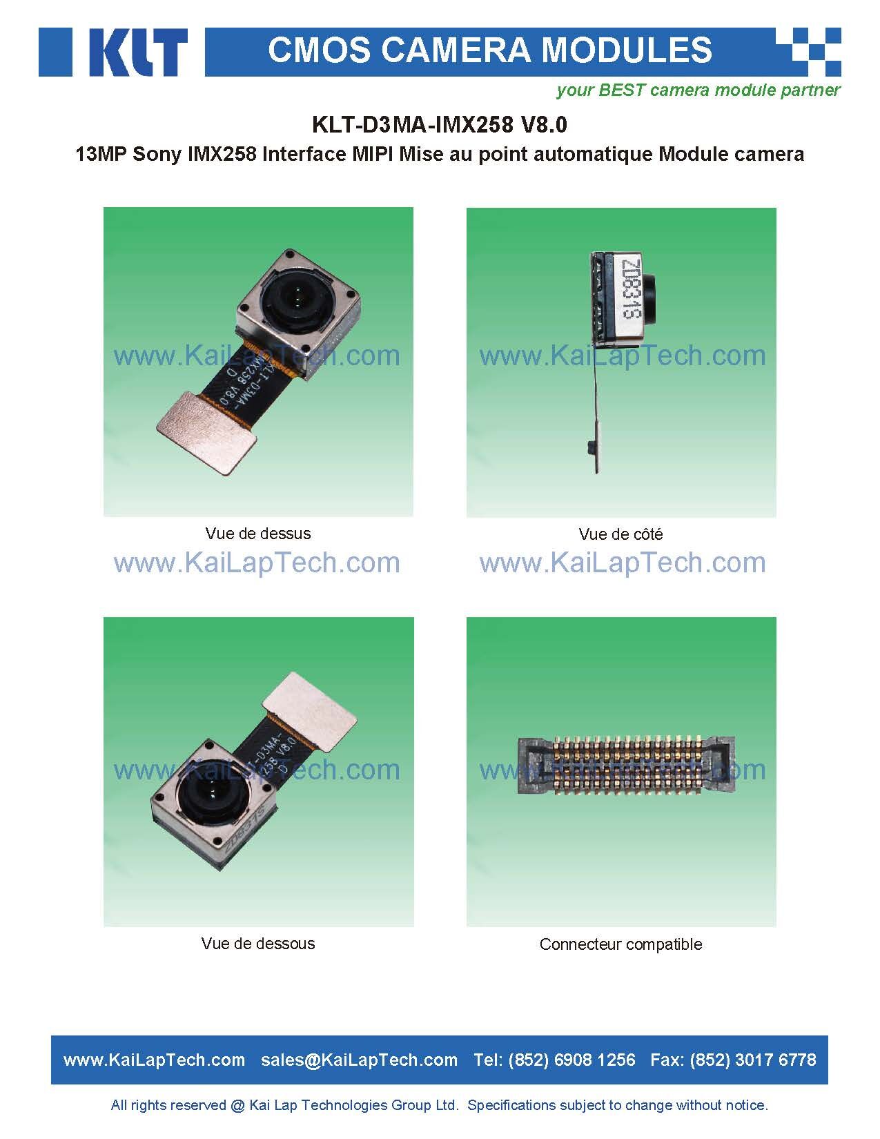 Buy Wholesale Hong Kong SAR Klt-d3ma-imx258 V8.0 13mp Imx258 Interface ...