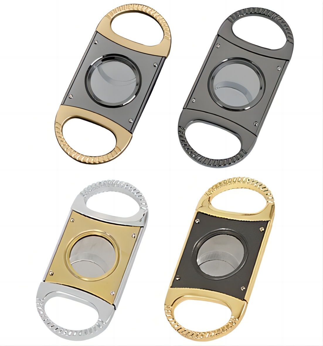 Cigar Cutter With Gift Box Pocket Knife Double Blades Scissors Shears Cigar Cutter Stainless ...