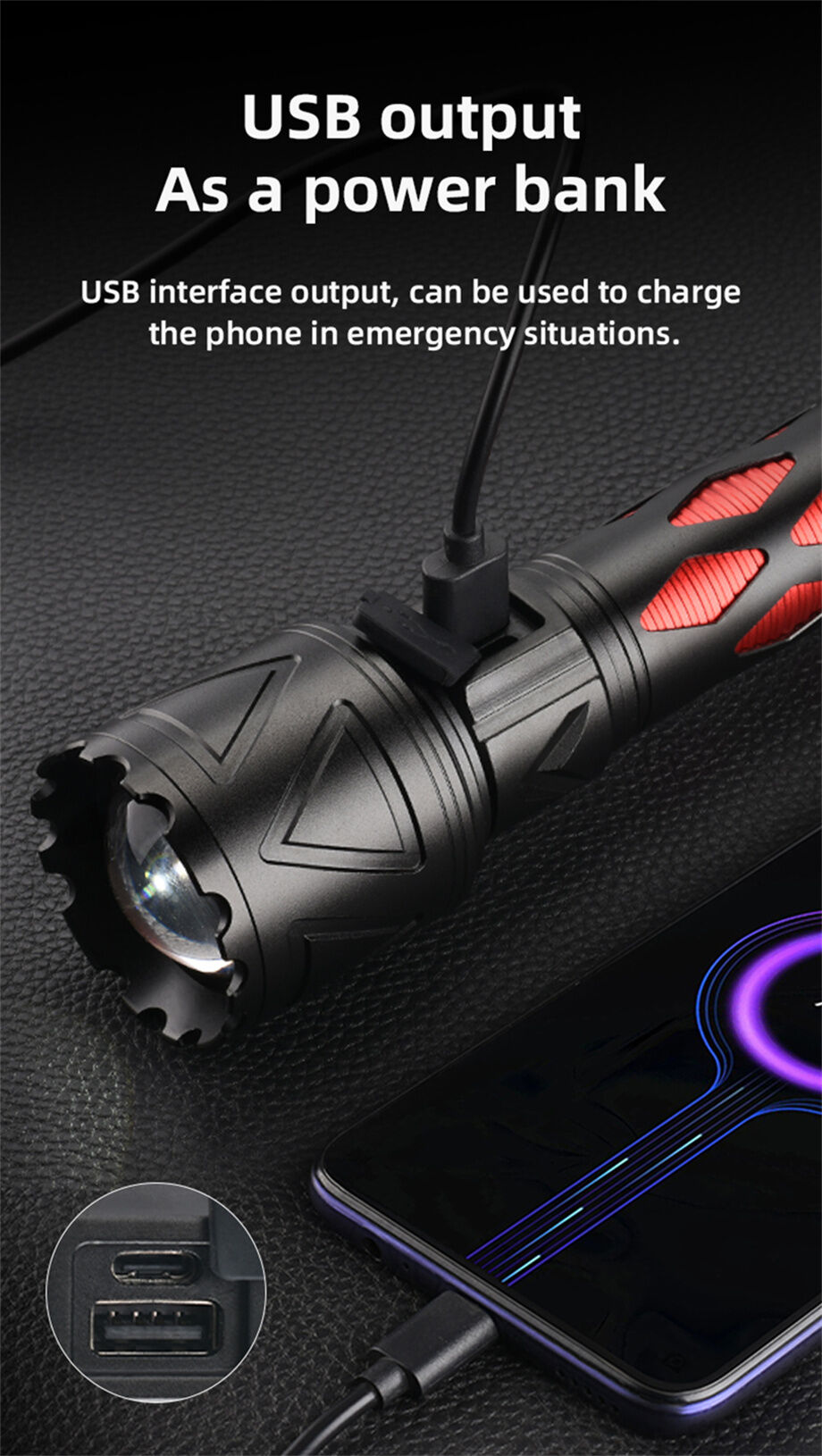 Aluminium Alloy+abs Led Flashlight Tail Light 30w White Laser Torch ...