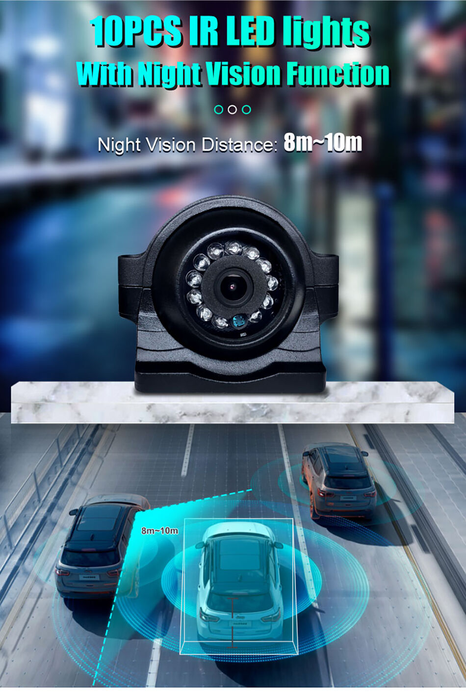 Caredrive Cc950 Night Vision Ip66 Vehicle Side View Camera Security ...