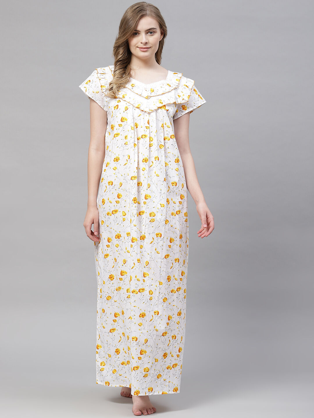 Bulk Buy India Wholesale Cotton Nighty- Floral Fantasy: Pure Cotton ...