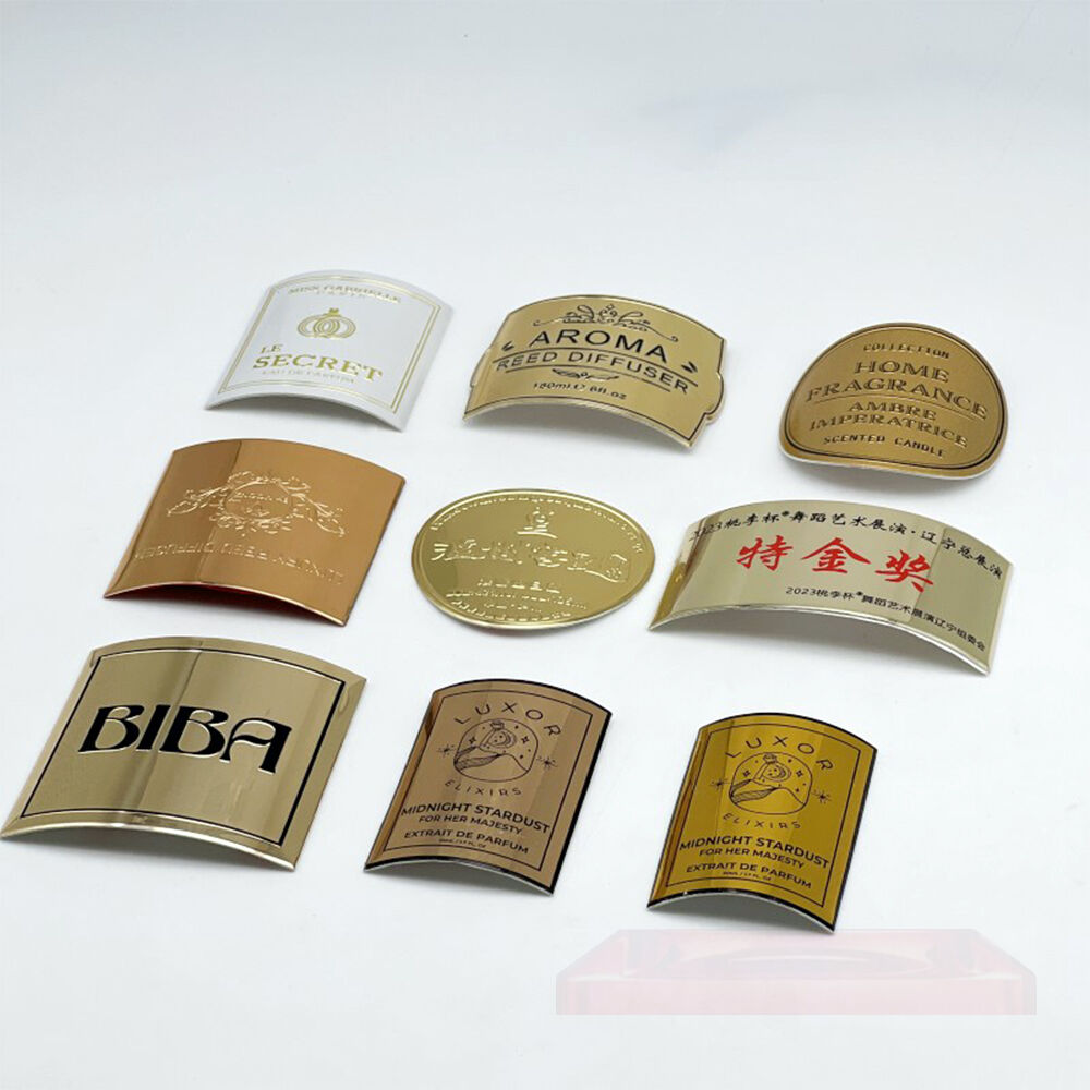 Customized Printing 3d Metal Wine Bottle Sticker Wine Bottle Metal ...