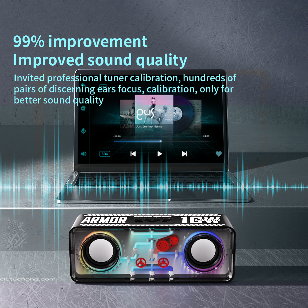 Fansbe Mecha Shell 10w*2 Wireless Subwoofer Colorful Rgb Bluetooth ...