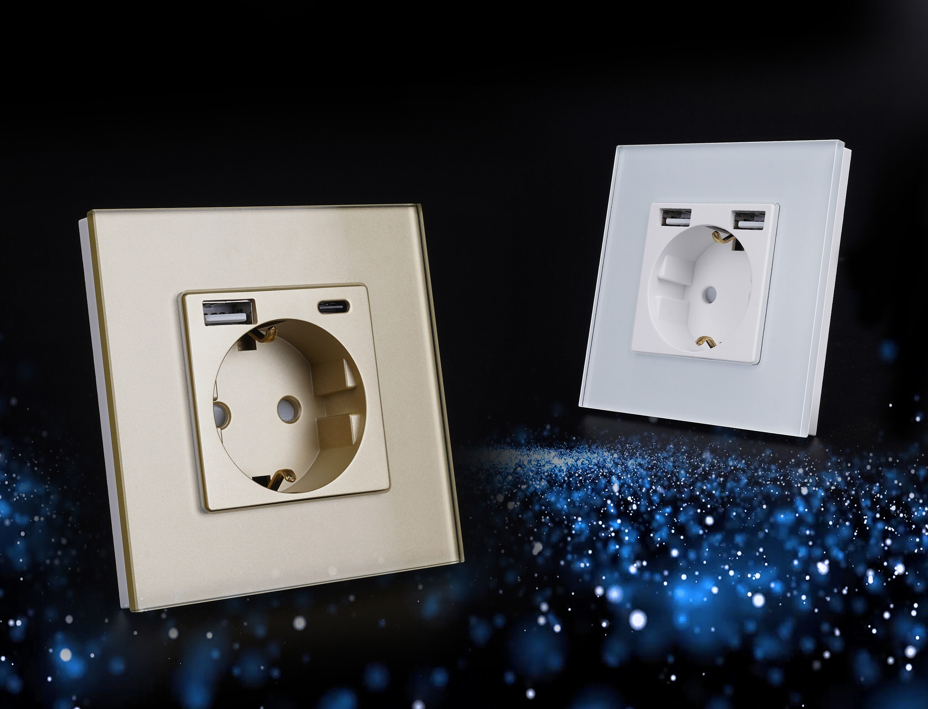 Eu German Socket Fast Charge Type-c Interface Usb 220v Switch Sockets ...