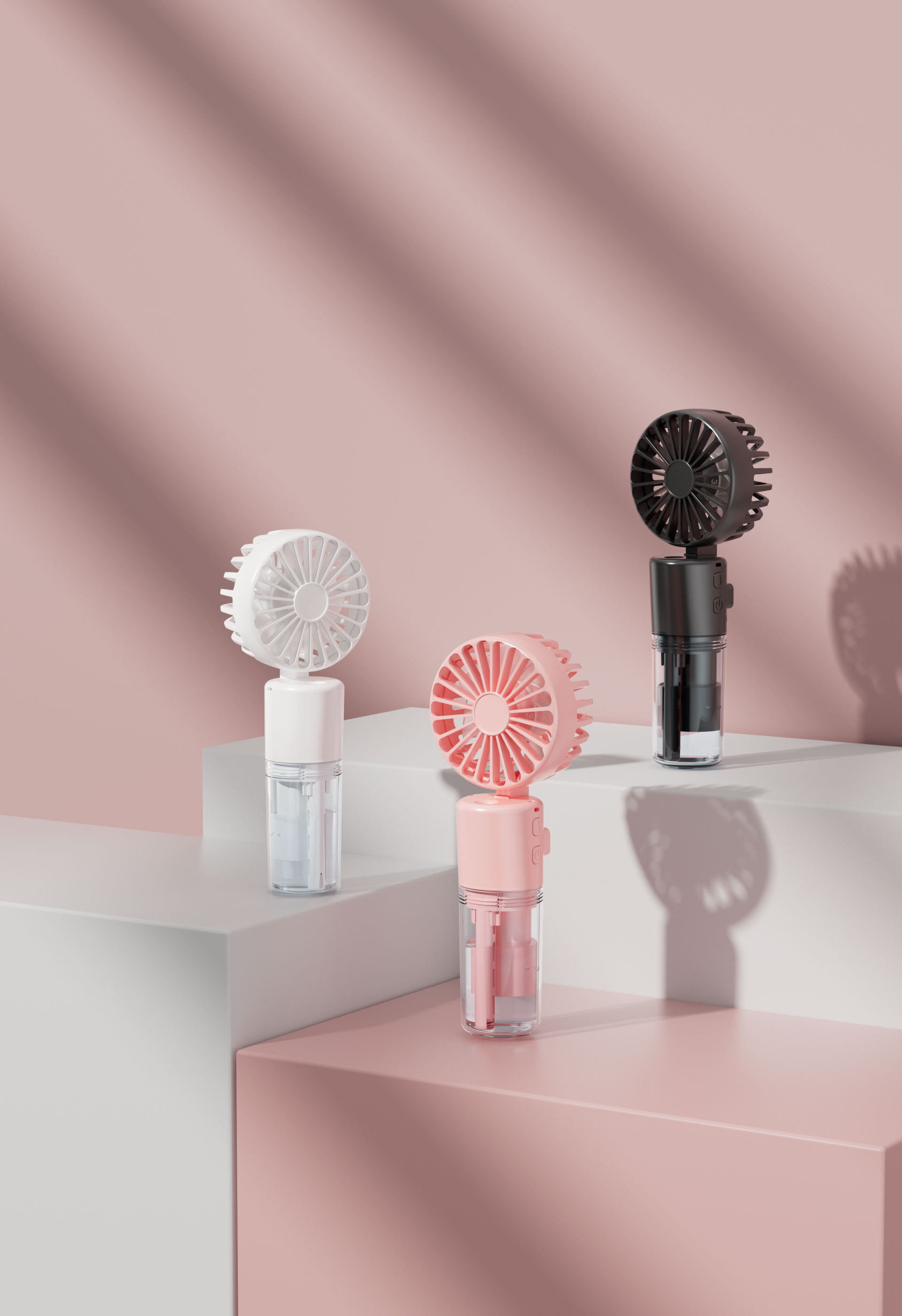 Beauty Mini Handheld Table Standing Ice Water Spray Cooling Fan Office ...