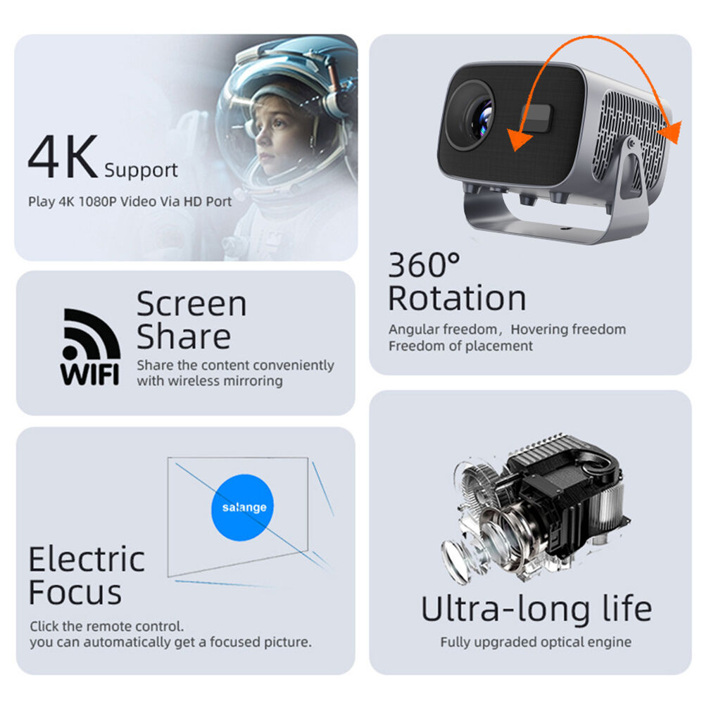 Topleo Video Auto Focus Keystone Projector Screen Lcd Home Smart 4k ...