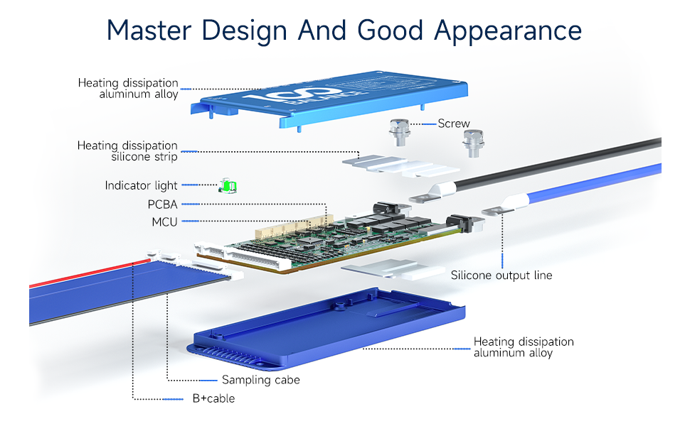 Smart Bms Integrated With Active Balance And Bluetooth 100a Compatible ...