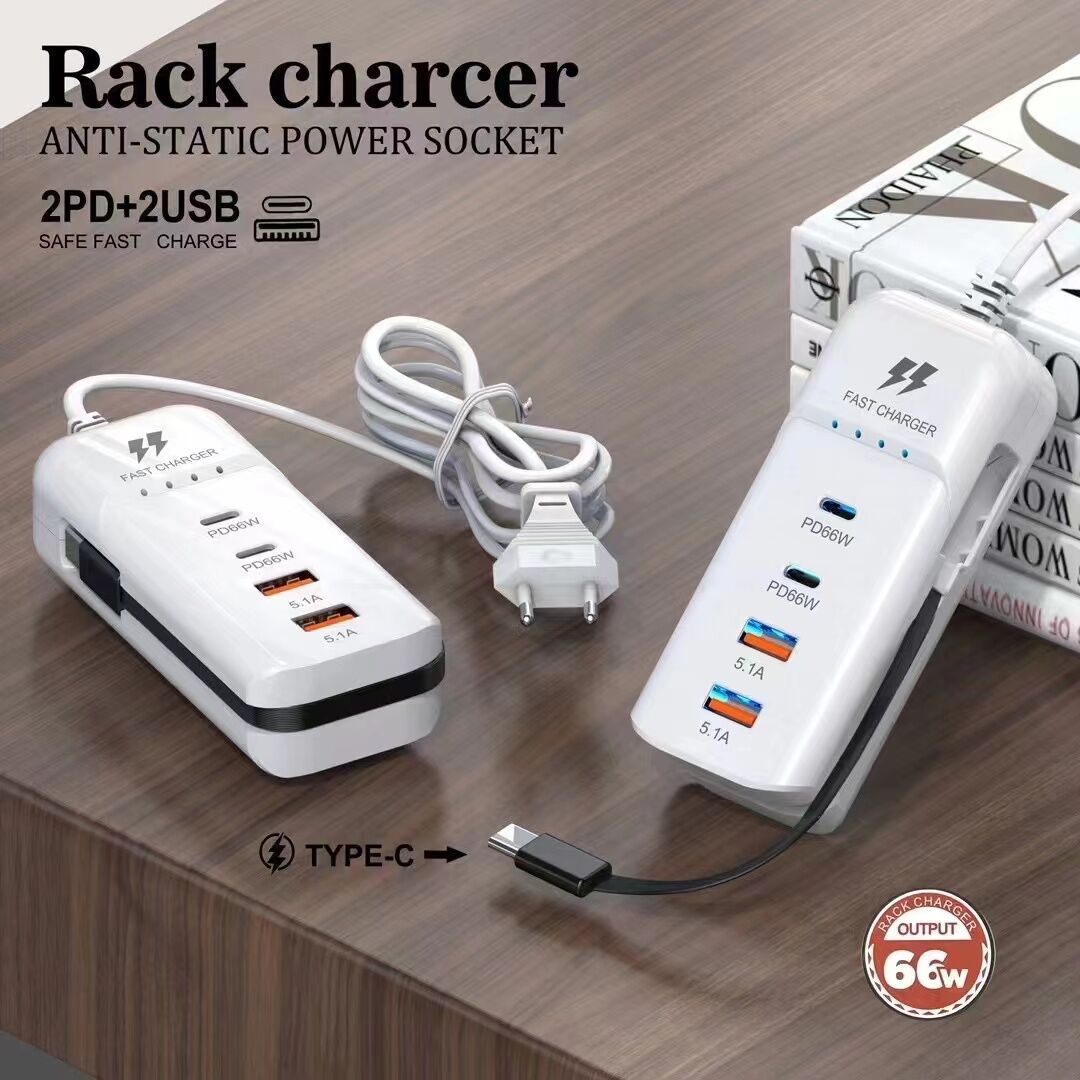 New Row Plug Charger With Cable 4usb/dual U+dual Pd Fast Charging For ...