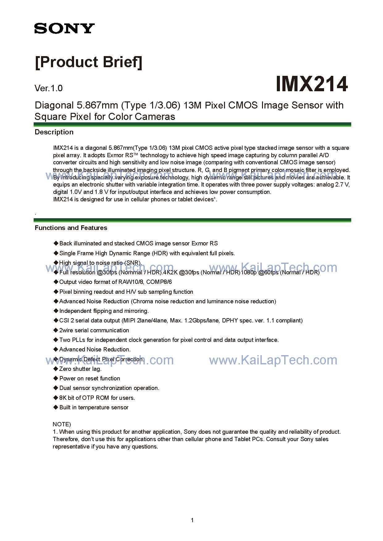 Buy Wholesale Hong Kong SAR Klt-b6mf-imx214 V1.0 13mp Imx214 Interface ...