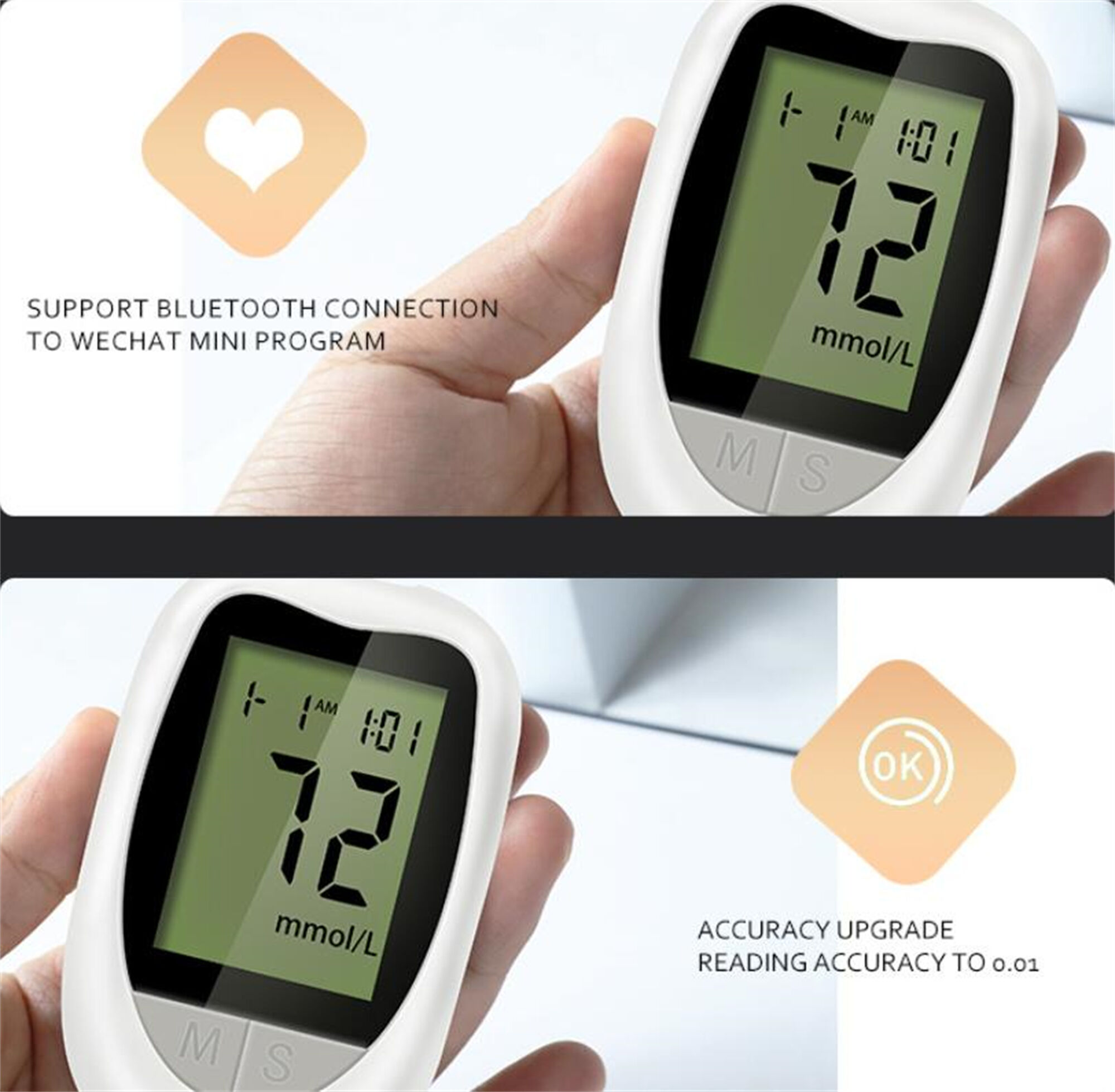 Hot Selling Blood Glucose Meter Home Glucose Detector Measuring High ...