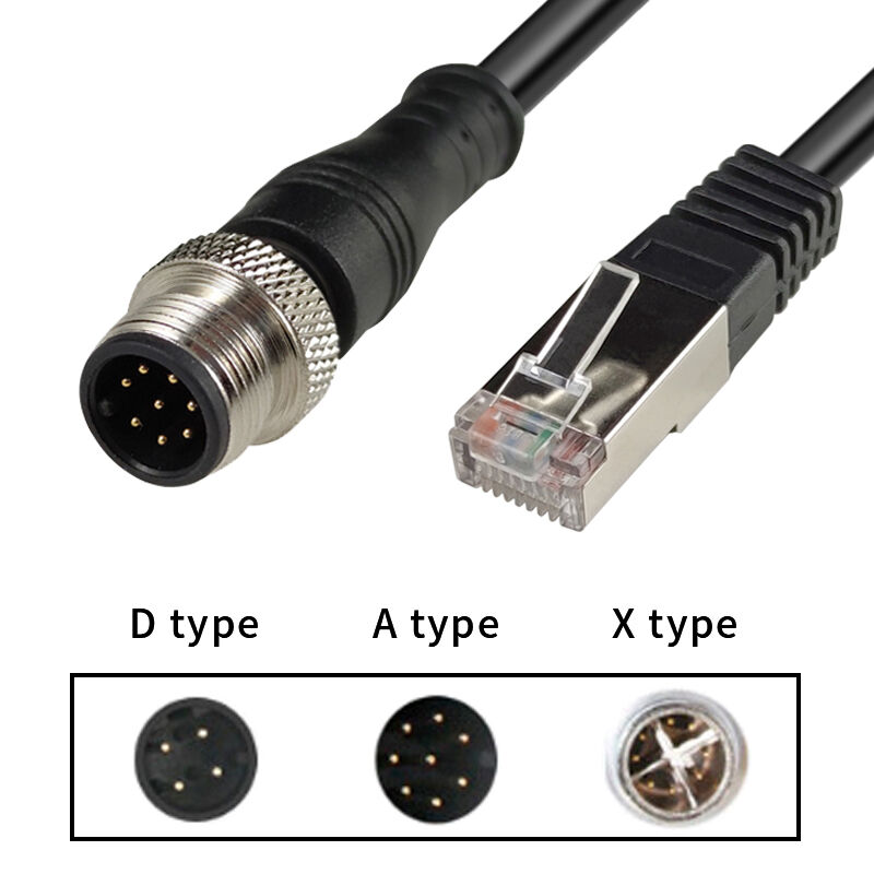 HangTon Ethernet 8 Pin X Coded M12 RJ45 CAT-7e Cable For Cognex Keyence ...