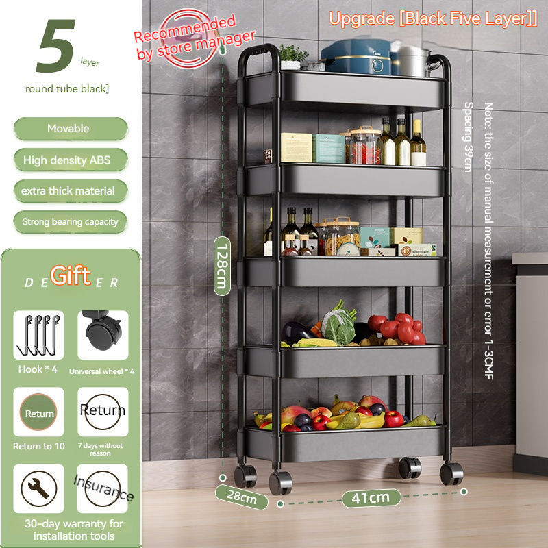 Cheap Price Kitchen Rack Floor Multi-layer Movable Household Vegetable ...