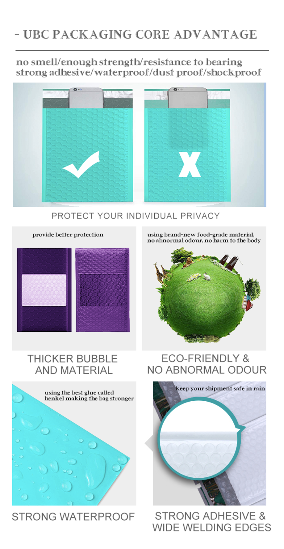 Oem Stock Eco-friendly Black Pink Customize Mailer Strong Adhesive Air ...